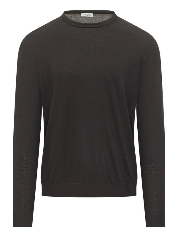 Malo Merino Wool Crewneck Sweater - Nero