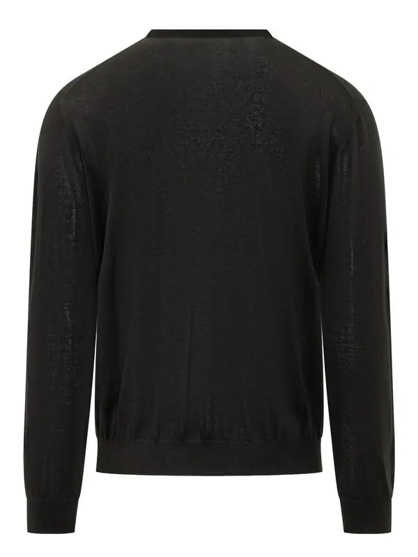 Malo Basic Crewneck Knit Sweater - Nero
