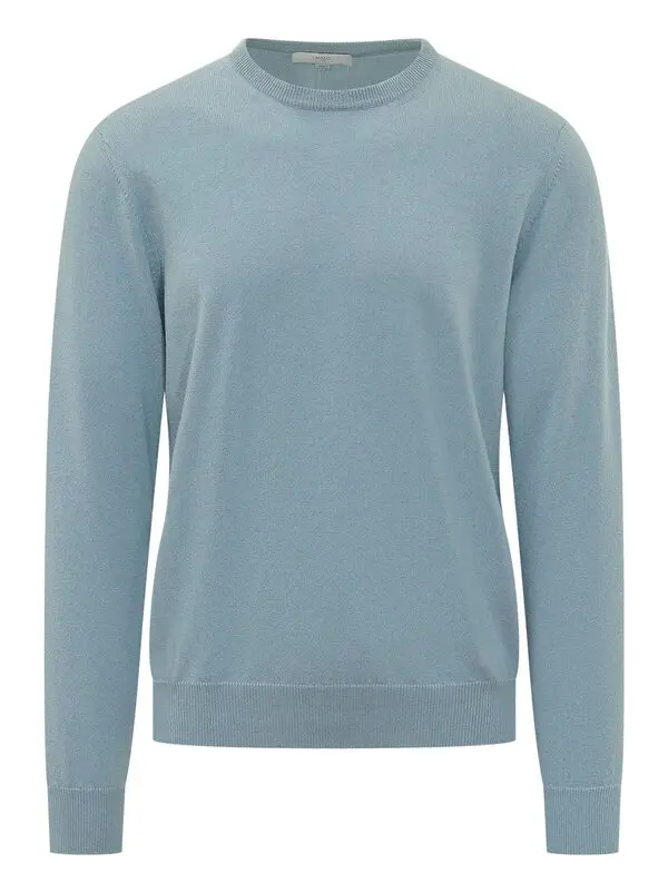 Malo Essential Basic Crewneck Knit Sweater - Malo Blu
