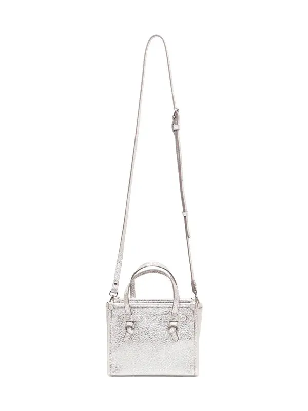 GIANNI CHIARINI Mini Chic Handbag With Double Handles And Knotted Details - Silver
