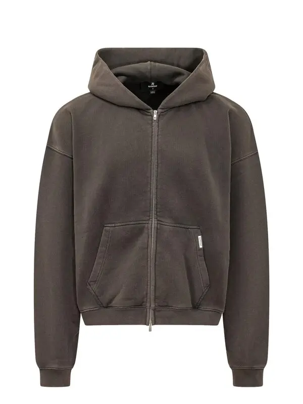 REPRESENT Oversized Zip Hoodie - Coffee