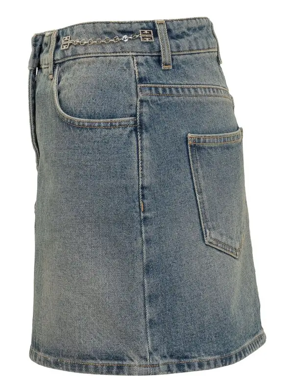 Givenchy Chic Skirt With Catena Details - Medium Blue