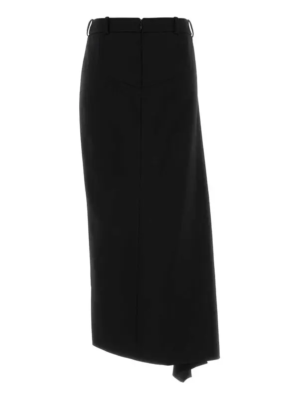 Givenchy Slashed Wool Skirt - Black