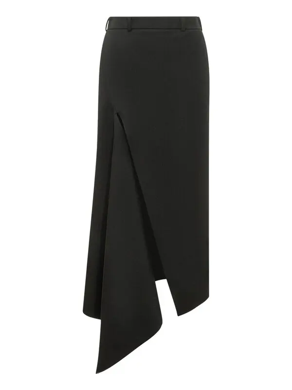 Givenchy Slashed Wool Skirt - Black