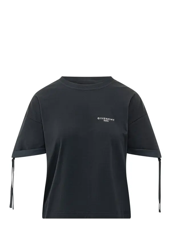 Givenchy Bow Detail Cotton T-shirt - Navy