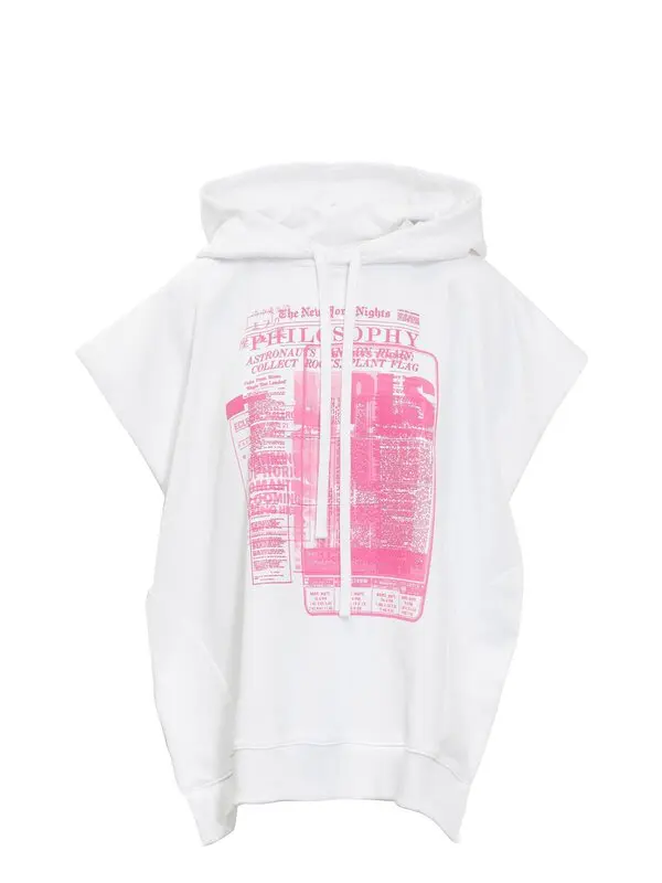 Philosophy Di Lorenzo Serafini Hooded Sleeveless Sweatshirt - Bianco