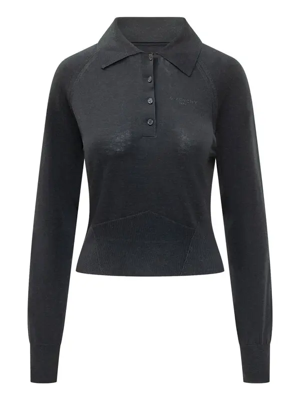 Givenchy Long Sleeve Polo - Navy