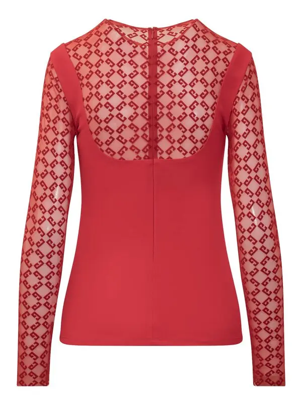 Givenchy Graphic Printed Long Sleeve Top - Red