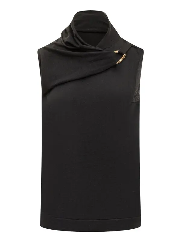 JIL SANDER Virgin Wool Top - Black