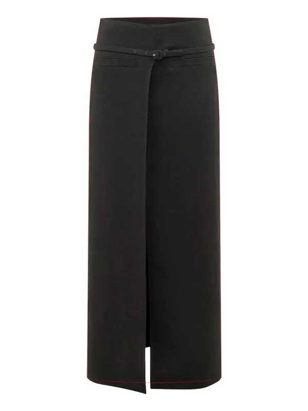 COURREGES Long Skirt With Belt - Black