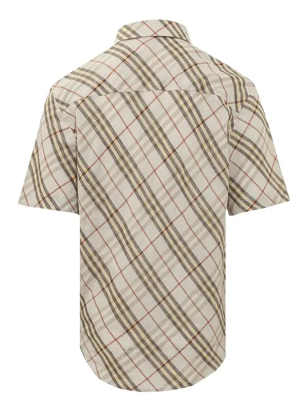 Burberry Short-sleeve Checked Shirt - Pebble