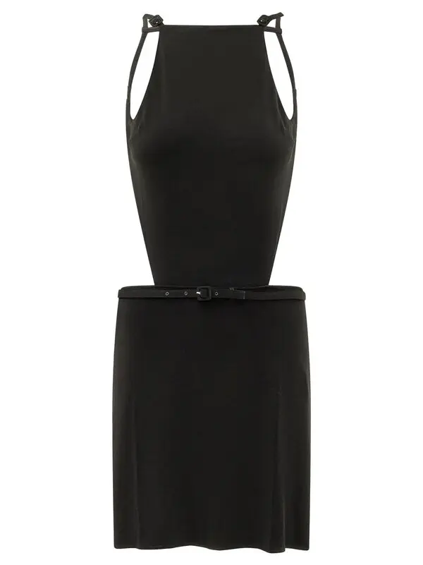COURREGES V-line Cut Out Mini Dress - Black