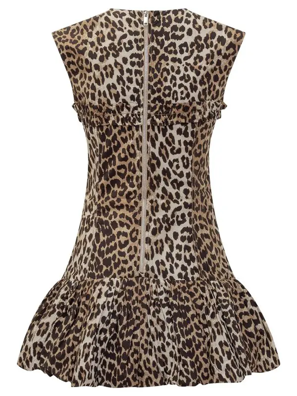 GANNI Mini Corset-style Suit - Leopard