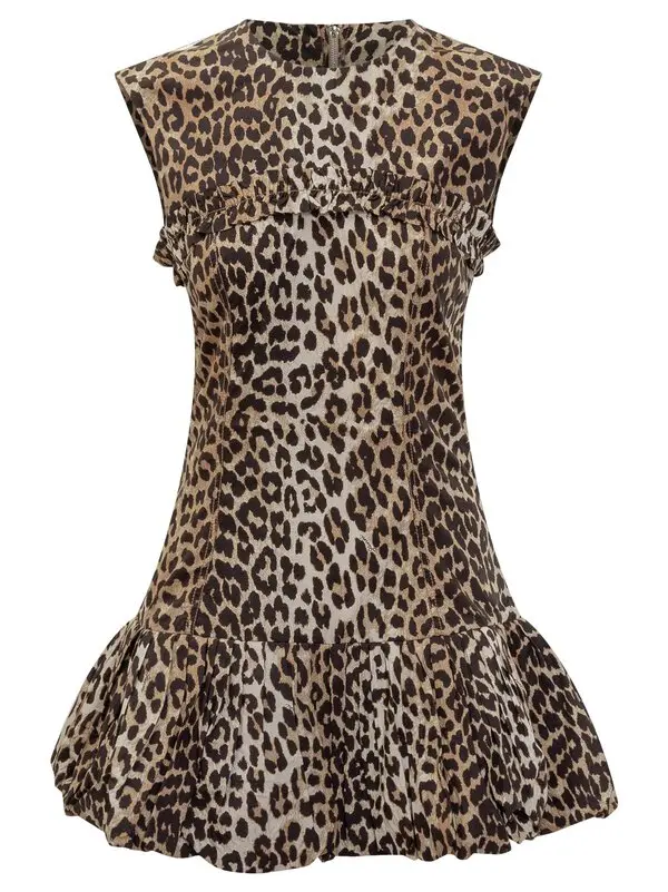GANNI Mini Corset-style Suit - Leopard