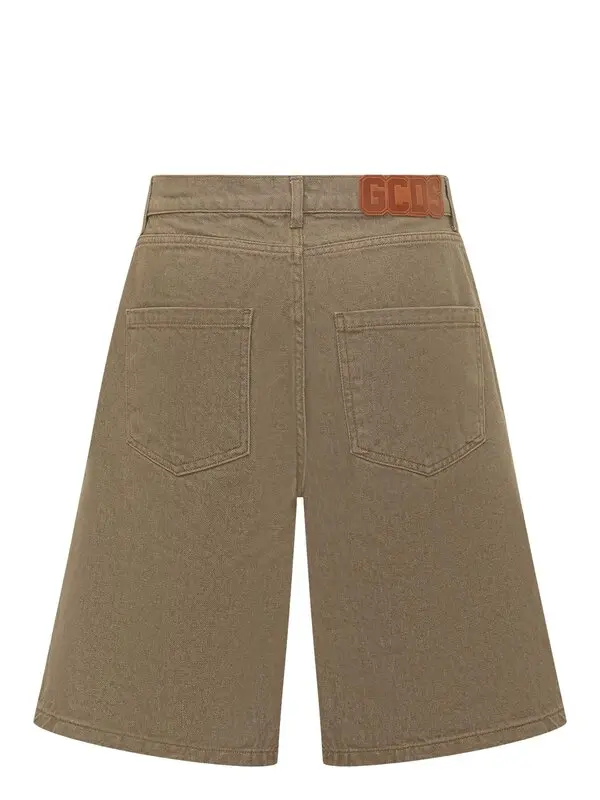Gcds Bermuda Shorts With Logo Detail - Sandshell/taupe