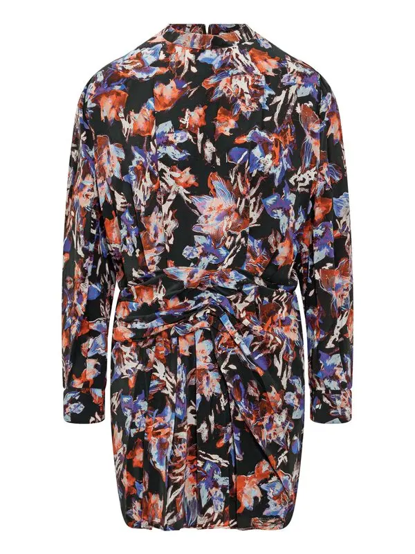 IRO PARIS Floral Print Mini Dress - Black Multicolor