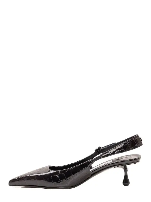 JIMMY CHOO Croc Effect 50mm Heel Slingback Pumps - Marine