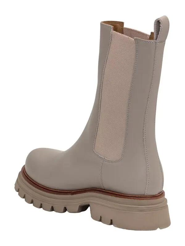 ENNEQUADRO Mid Calf Boots - Biscotto