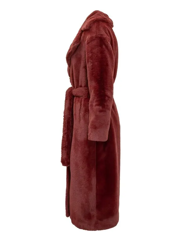 Herno Belted Fur Jacket - Bordeaux