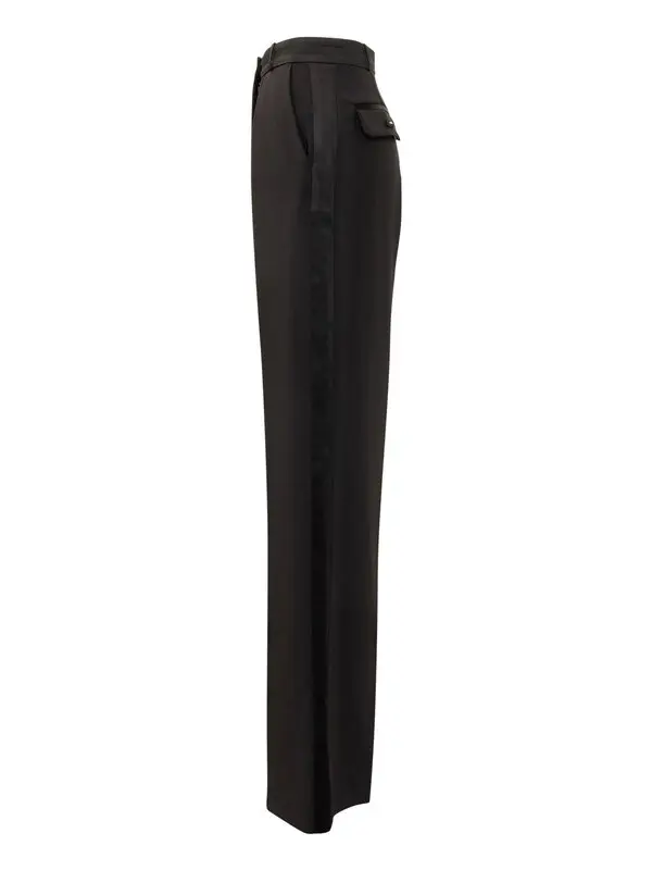 Elisabetta Franchi Chic Paint-themed Trousers With Belt - Nero