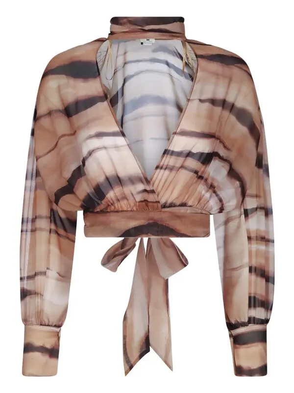 Elisabetta Franchi Printed Blouse - Cammello