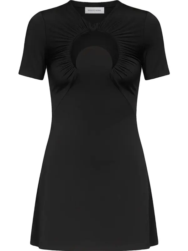 MARINE SERRE Moon Hole Mini Dress - Black