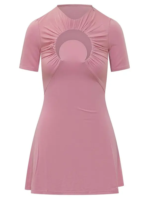 MARINE SERRE Moon Hole Mini Dress - Pink