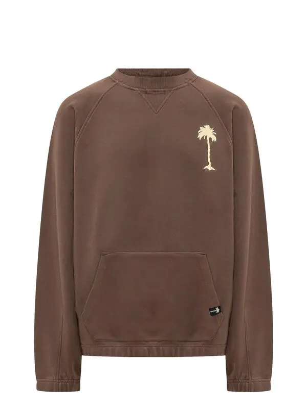 Palm Angels Feel High Regular Crew Sweatshirt - Brown-multicolor