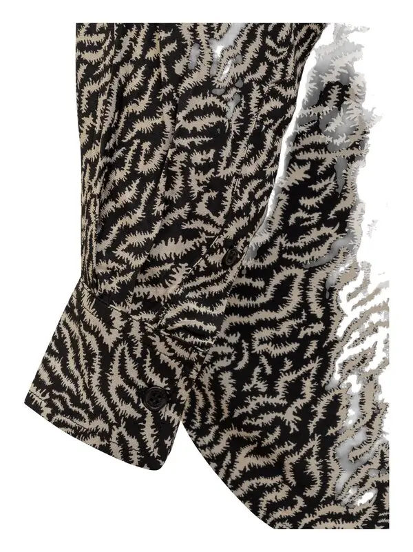 MARANT ETOILE Stampaint Astratta Long Sleeve Shirt - Ecru/black