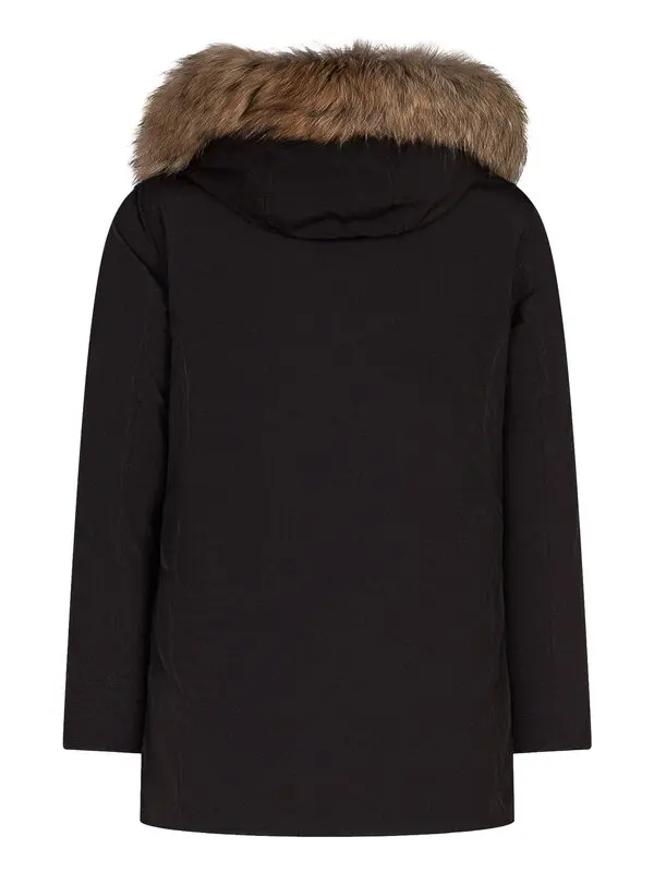 Woolrich Wool-blend Parka Jacket With Down Insulation - Black