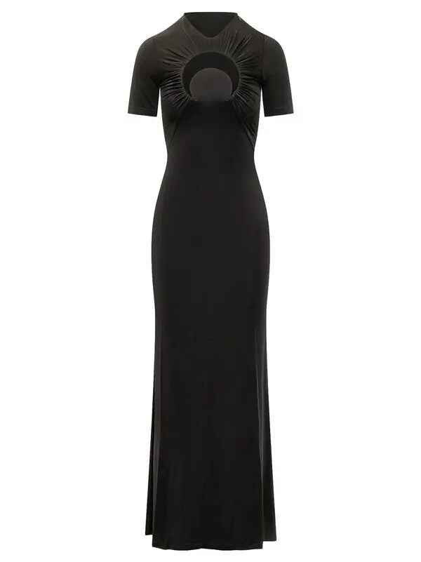 MARINE SERRE Moon Hole Long Dress - Black