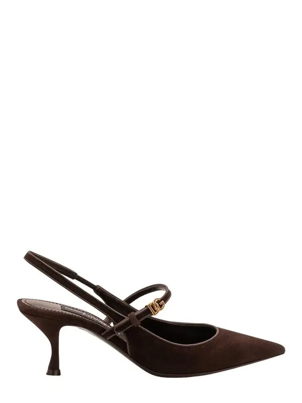 Dolce & Gabbana Suede Nappa Slingback Heels - Ebano/moro