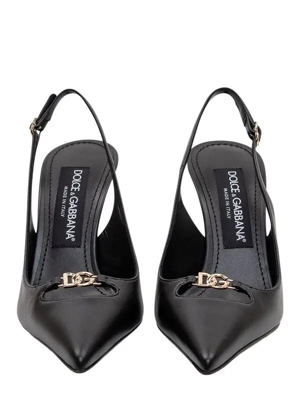 Dolce & Gabbana Elegant Slingback Heels With Tapered Toe - Nero