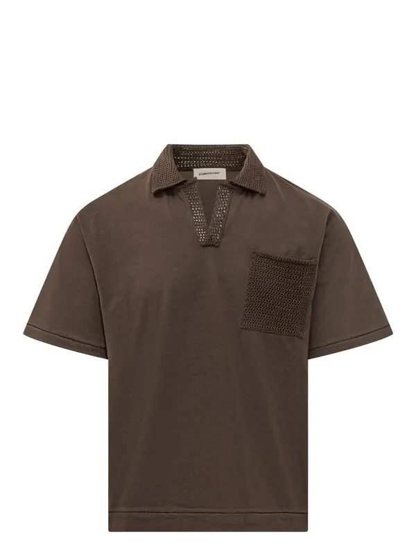 ATOMO FACTORY Mini Polo With Pocket And Perforated Insert - Moro