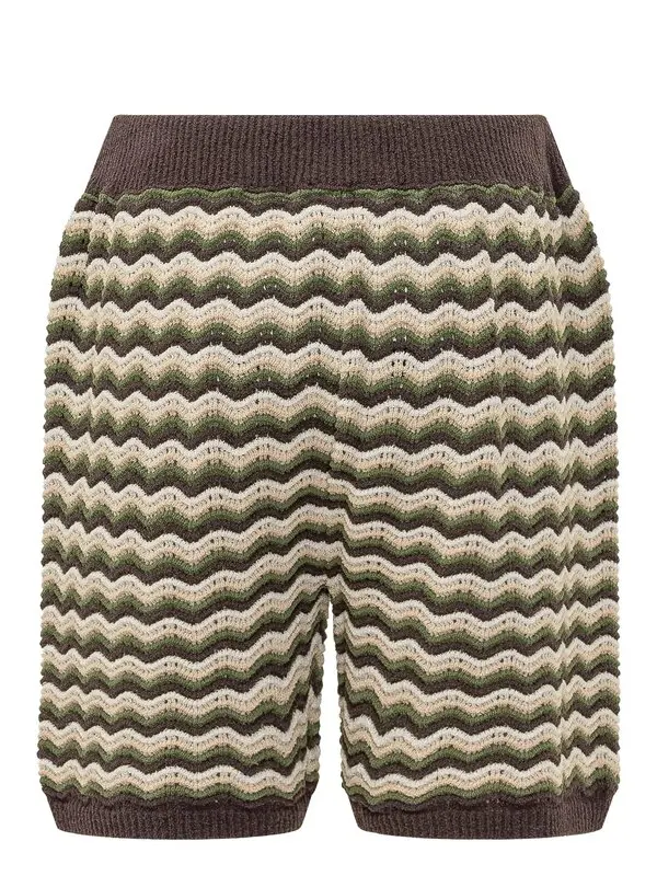 ATOMO FACTORY Chevron Bermuda Mini Shorts - 704