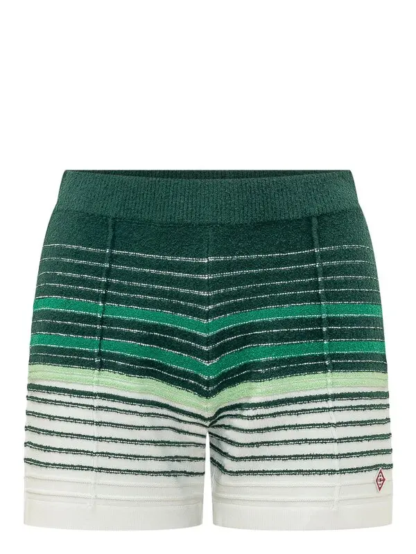 Casablanca Chic Boucle Loop Mini Shorts - White/green
