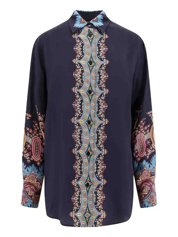 Etro Paisley Print Silk Button-front Shirt - Multicolour