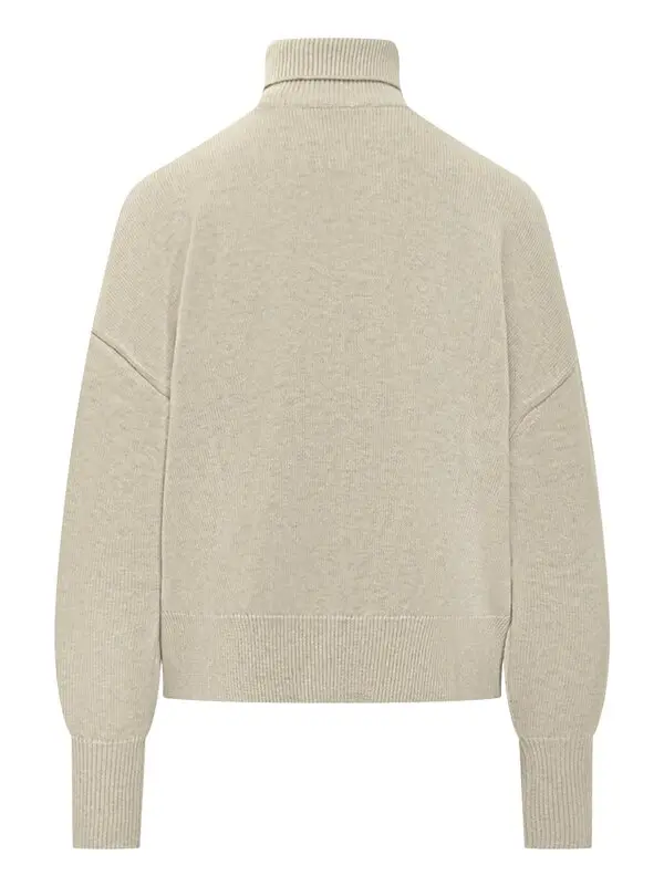 MARANT ETOILE Classic Wool Knit Dolcevita Sweater - Light Grey