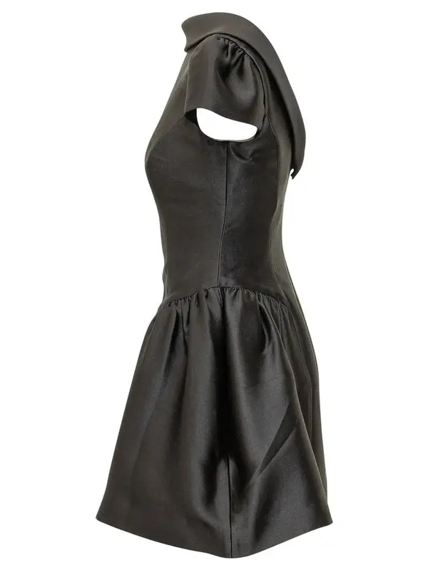 SELF-PORTRAIT Chic Taffeta Mini Dress - Black