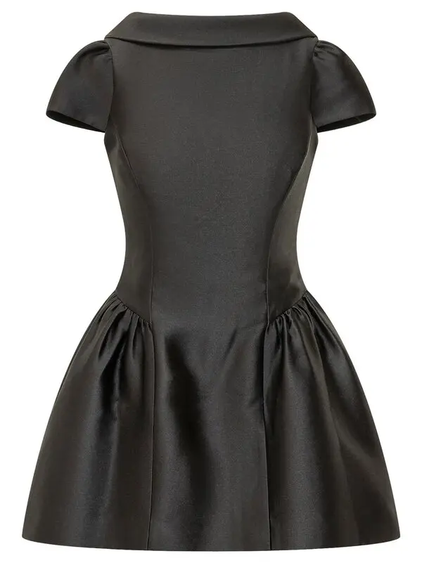SELF-PORTRAIT Taffeta Mini Dress - Black