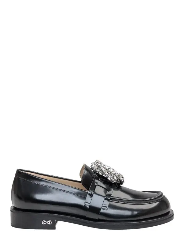 Mach & Mach Leather Loafers - Black