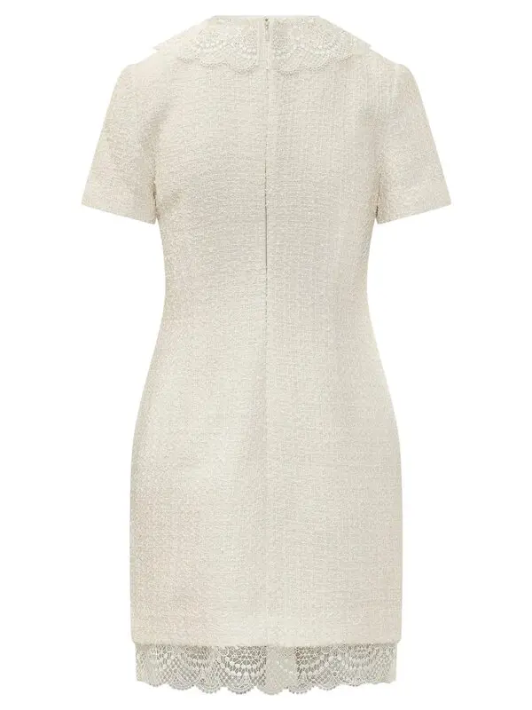 SELF-PORTRAIT Chic Trim Mini Dress - Cream