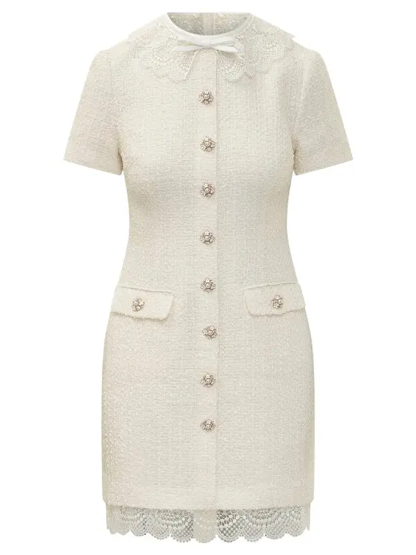 SELF-PORTRAIT Mini Dress - Cream