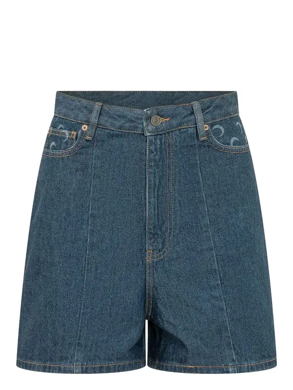 MARINE SERRE Denim Shorts - Midnight Blue