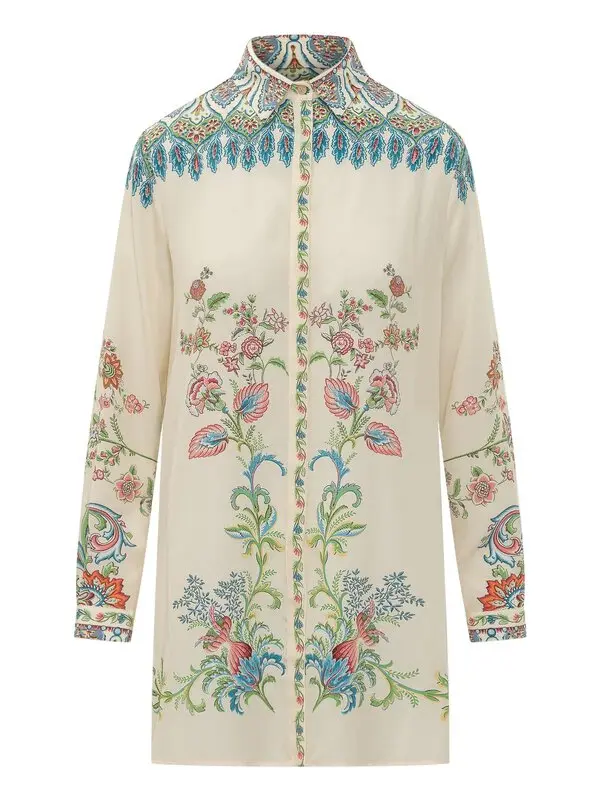 Etro Long Overshirt - Beige