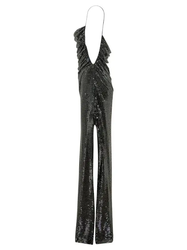 SELF-PORTRAIT Rhinestone-embellished Maxi Dress - Black