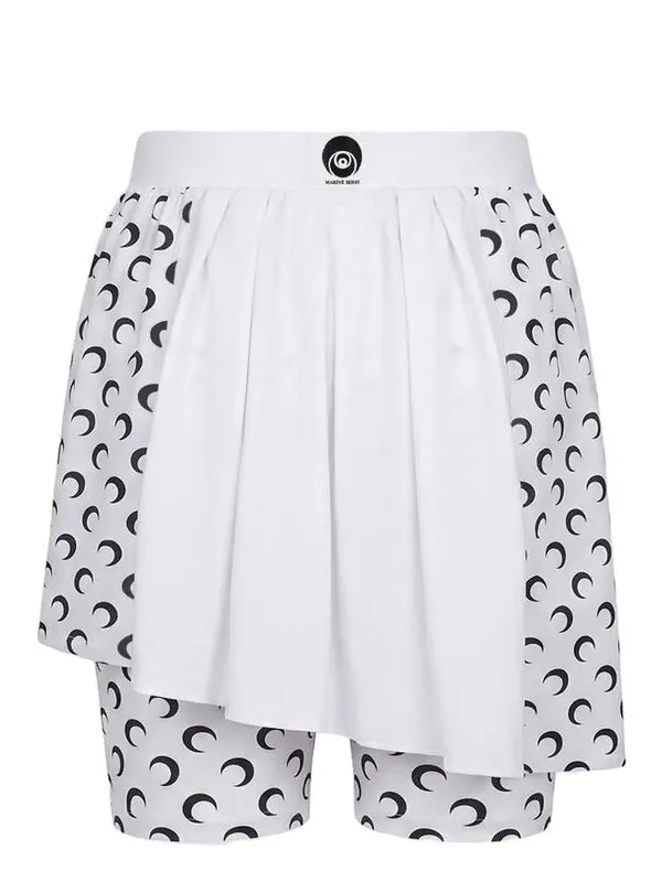 MARINE SERRE Athleisure Tennis Mini Skirt - Optical White