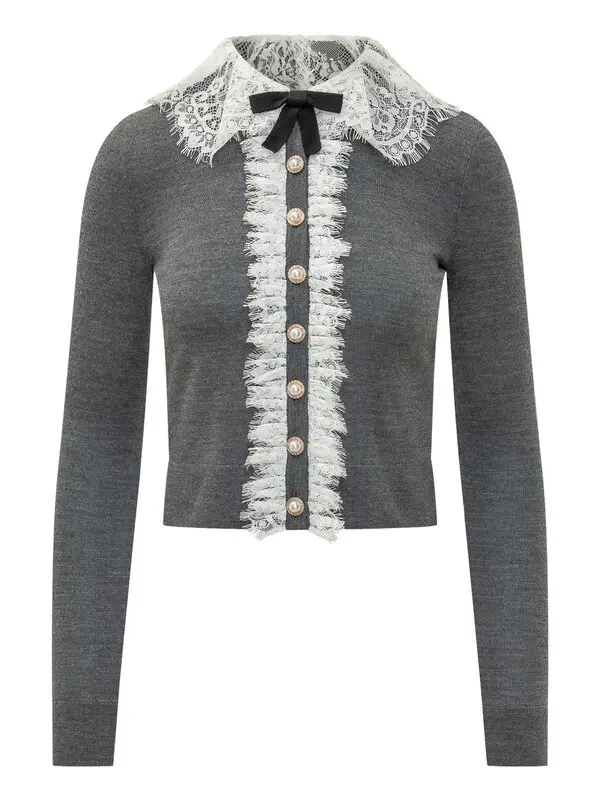 SELF-PORTRAIT Classic Cardigan - Grey