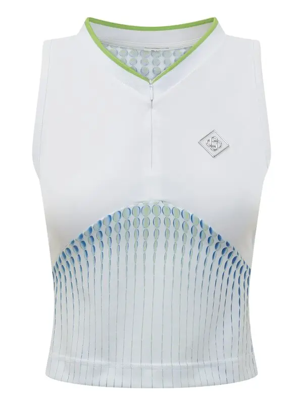 Casablanca Sporty Racer Tank Top - Bianco