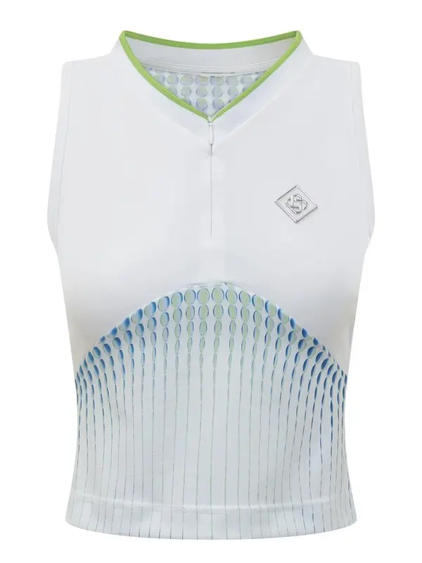 Casablanca Sporty Racer Tank Top - Bianco